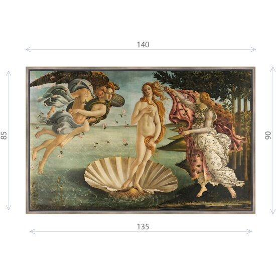 Картина Декор Депо Боттичелли Сандро Рождение Венеры Матовый холст в раме 90х140 см