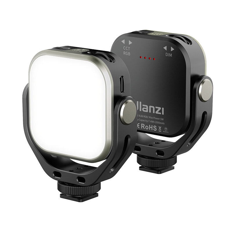 Осветитель Ulanzi VL66 RGB с горячим башмаком и резьбой 1/4", полноцветный регулируемый свет для макияжа
