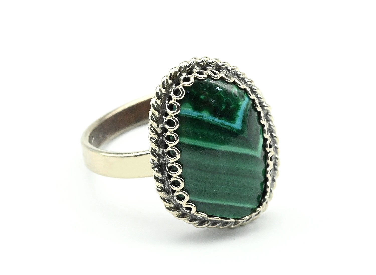 Кольцо, малахит