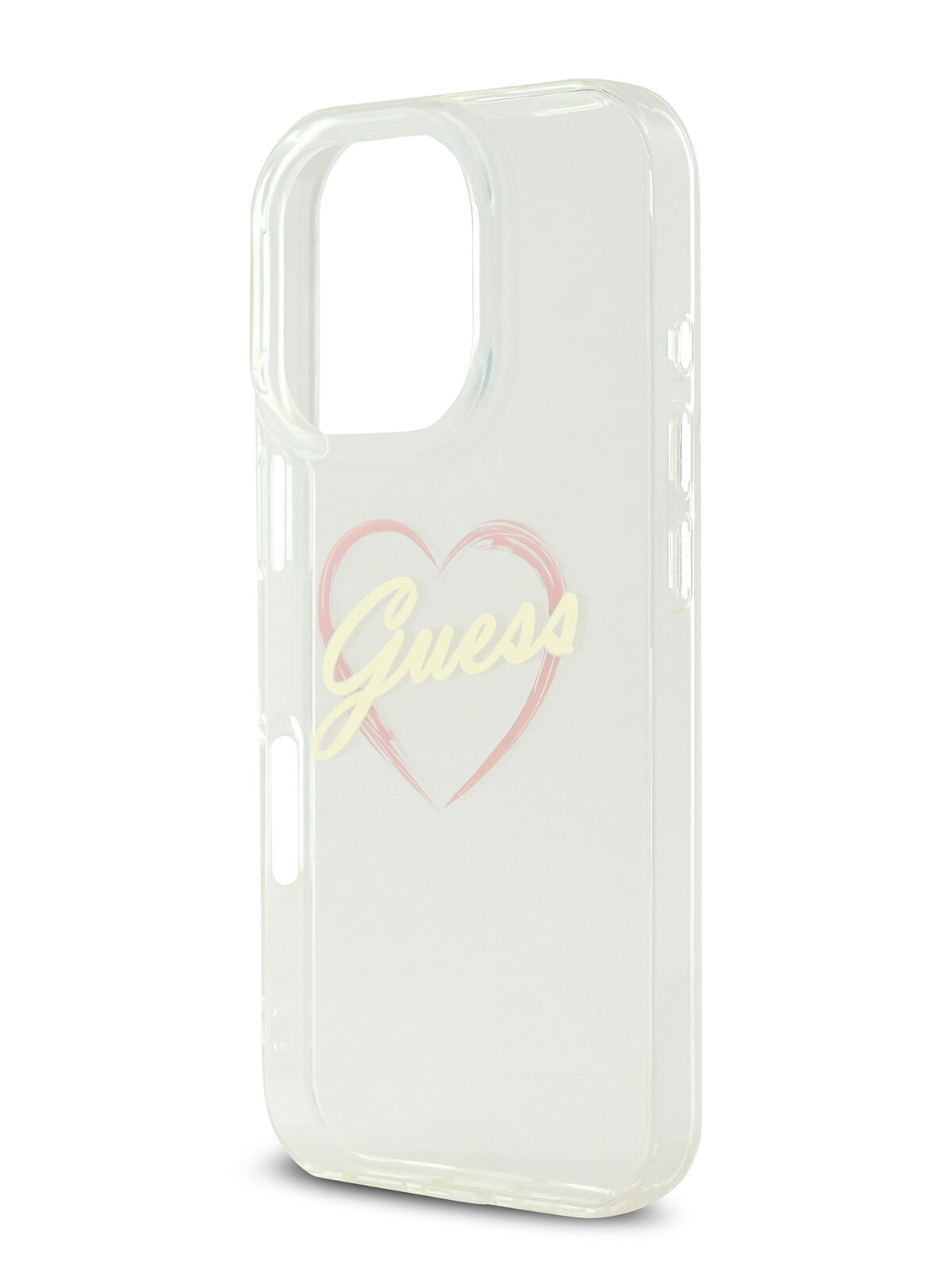 Guess для iPhone 16 Pro Max чехол PC/TPU Heart Hard Transparent