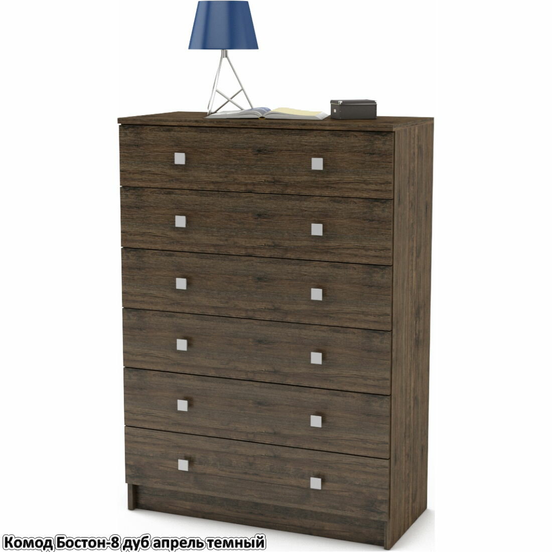 Комод Бостон-8 Дуб-апрель-темный, ЛДСП, МФ Владимир VMF, 80х114х38 см.