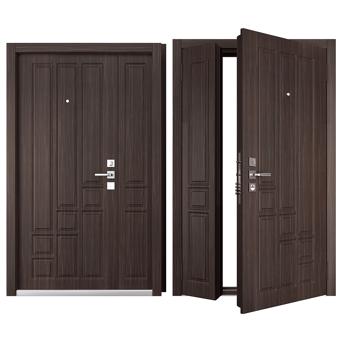 Входная полуторная дверь - Бесконе́чность № 1. Сталь - 3 мм. Правая. 2050*1300