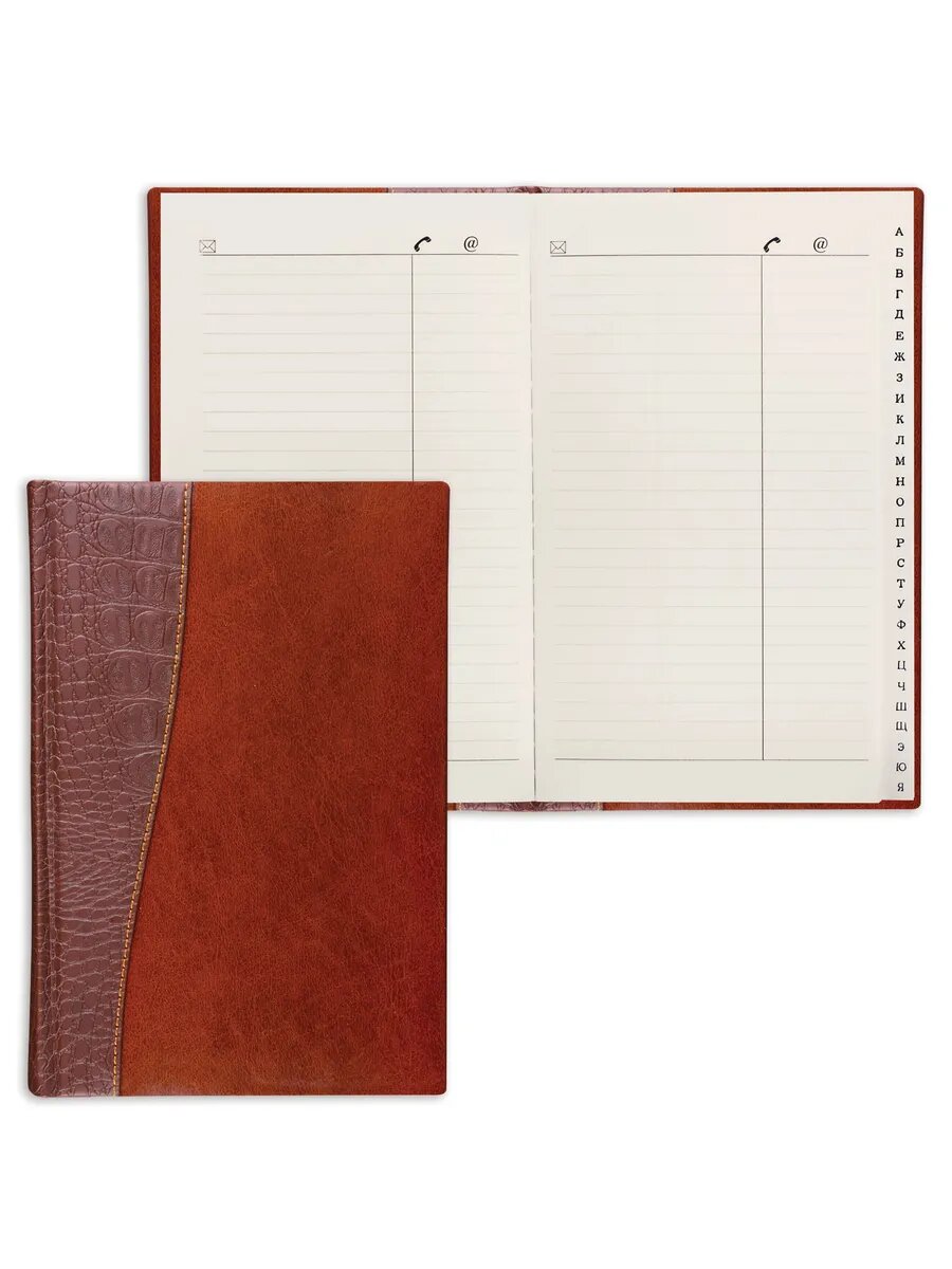 Телефонная книжка А5 (136х202 мм), BRAUBERG "Cayman", комби