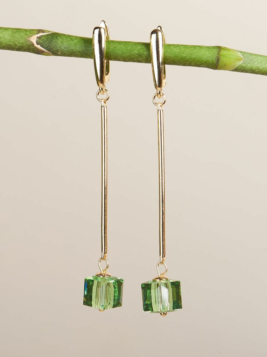 Серьги, стекло, кристалл, кристаллы Swarovski