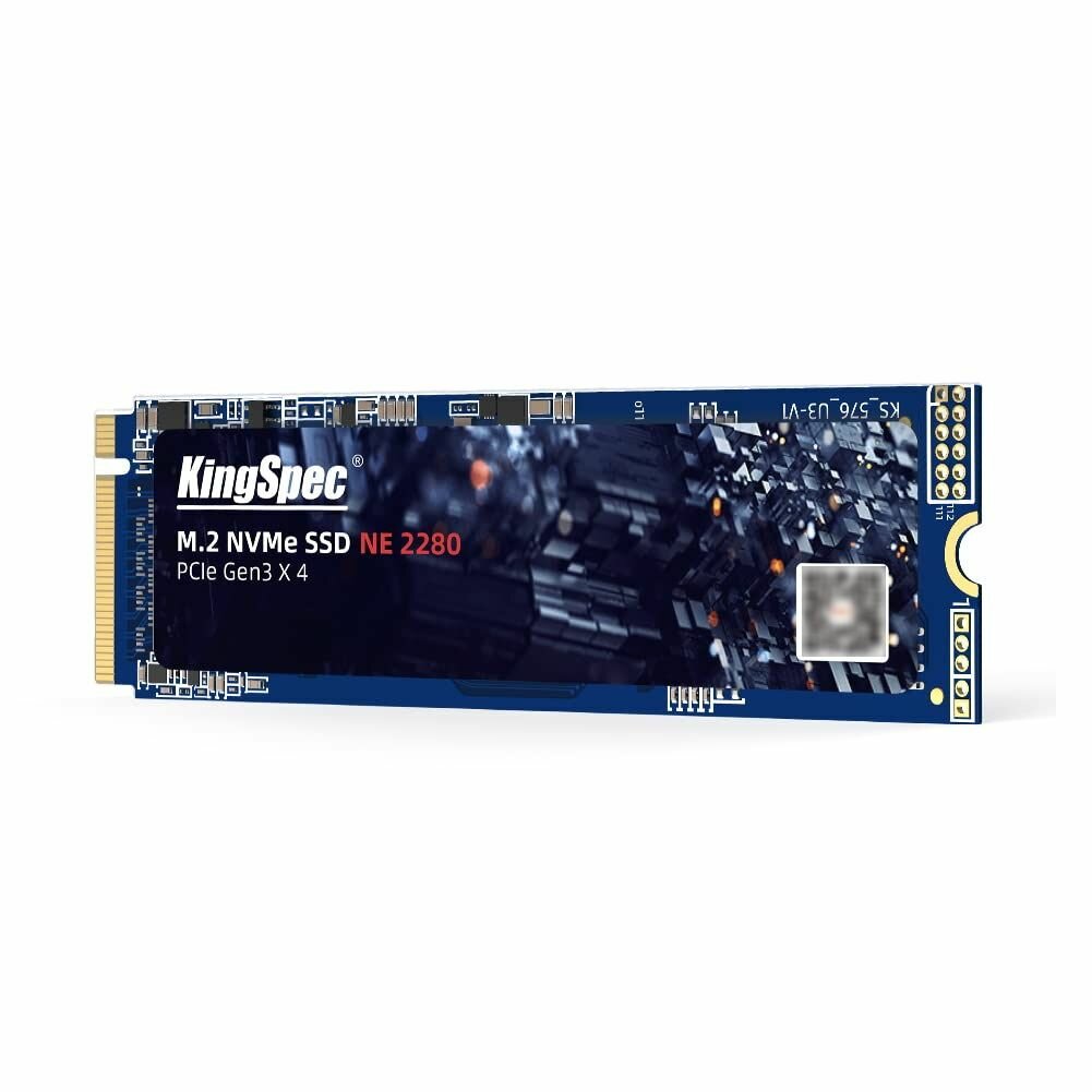 Диск SSD 2.5" KingSpec 256Gb NE Series (PCI-E 3.0 x4, up to 2200/1300MBs, 3D NAND, 90TBW, NVMe 1.3, 22х80mm