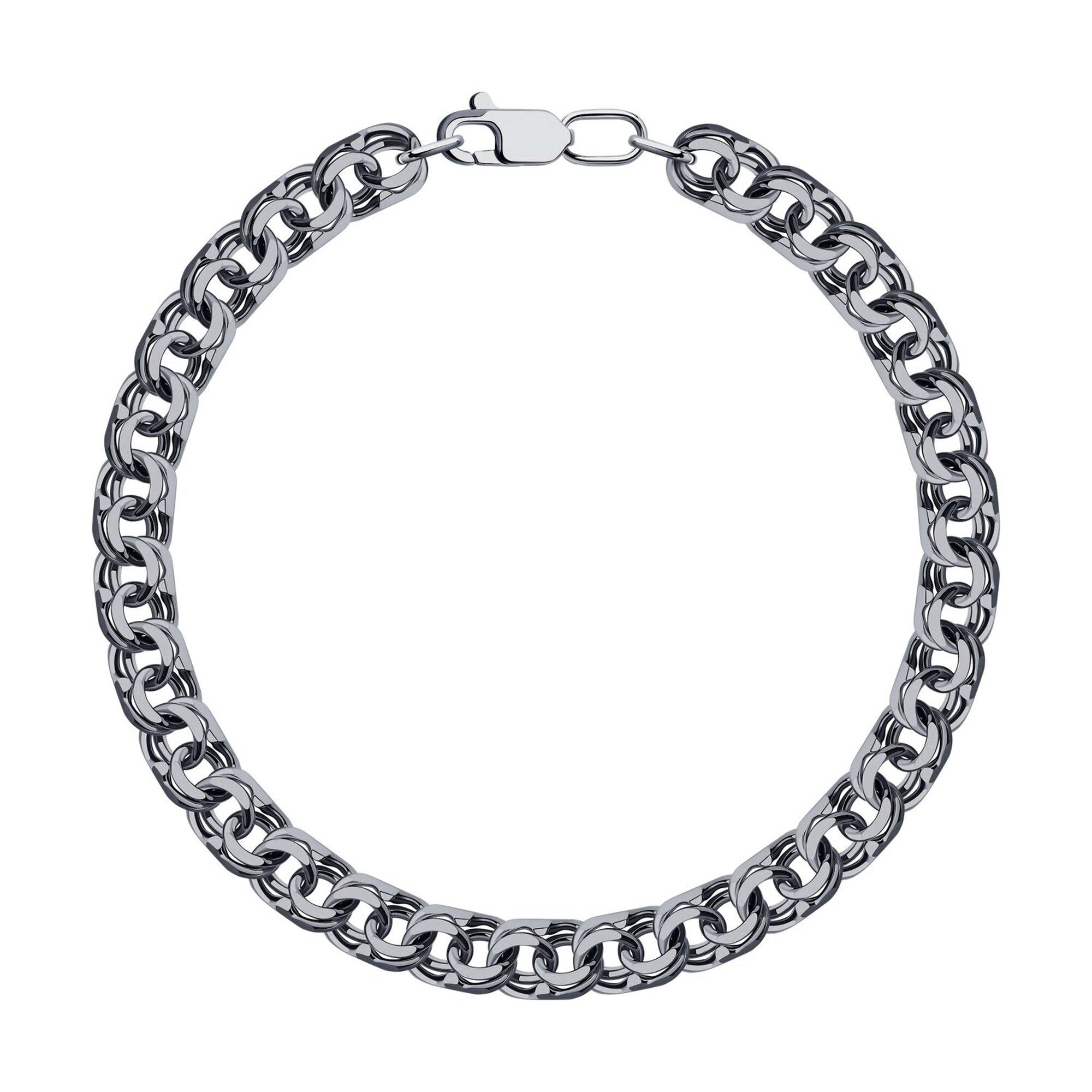 Браслет-цепочка, серебро, 925 проба, чернение