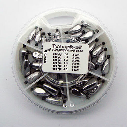 Грузила Пуля С Трубочкой 6 Секций 070 Набор