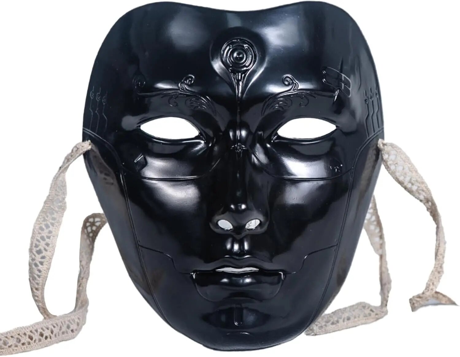 Маска Кабуки Кицунэ из ПВХ Черный, B