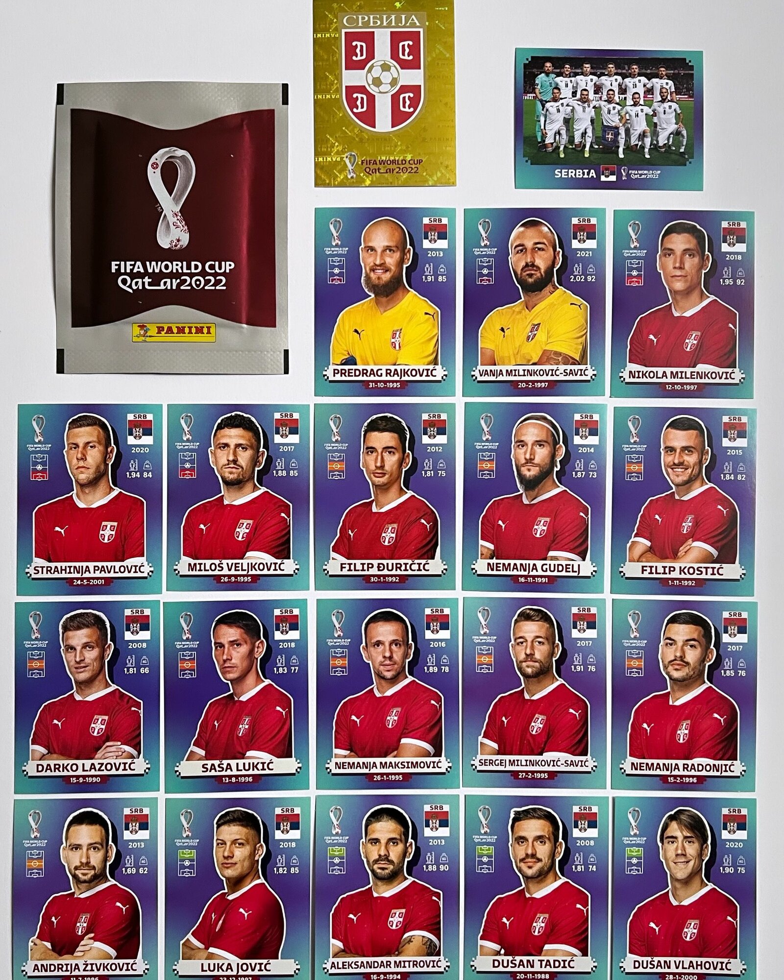 Panini FIFA World Cup 2022 Qatar команда Сербия + пакетик