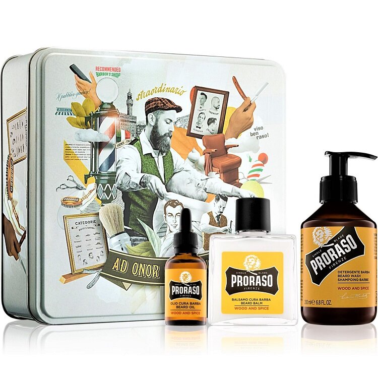 Подарочный Набор для Ухода за Бородой и Усами PRORASO WOOD & SPICE