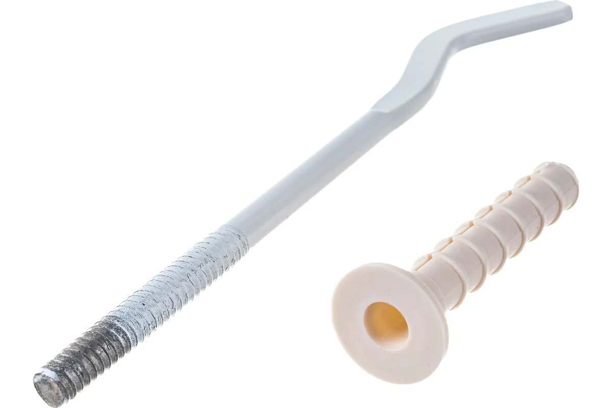 MasterProf Кронштейн для радиатора с дюбелем 9x220 мм белый сплющенный ИС.030112