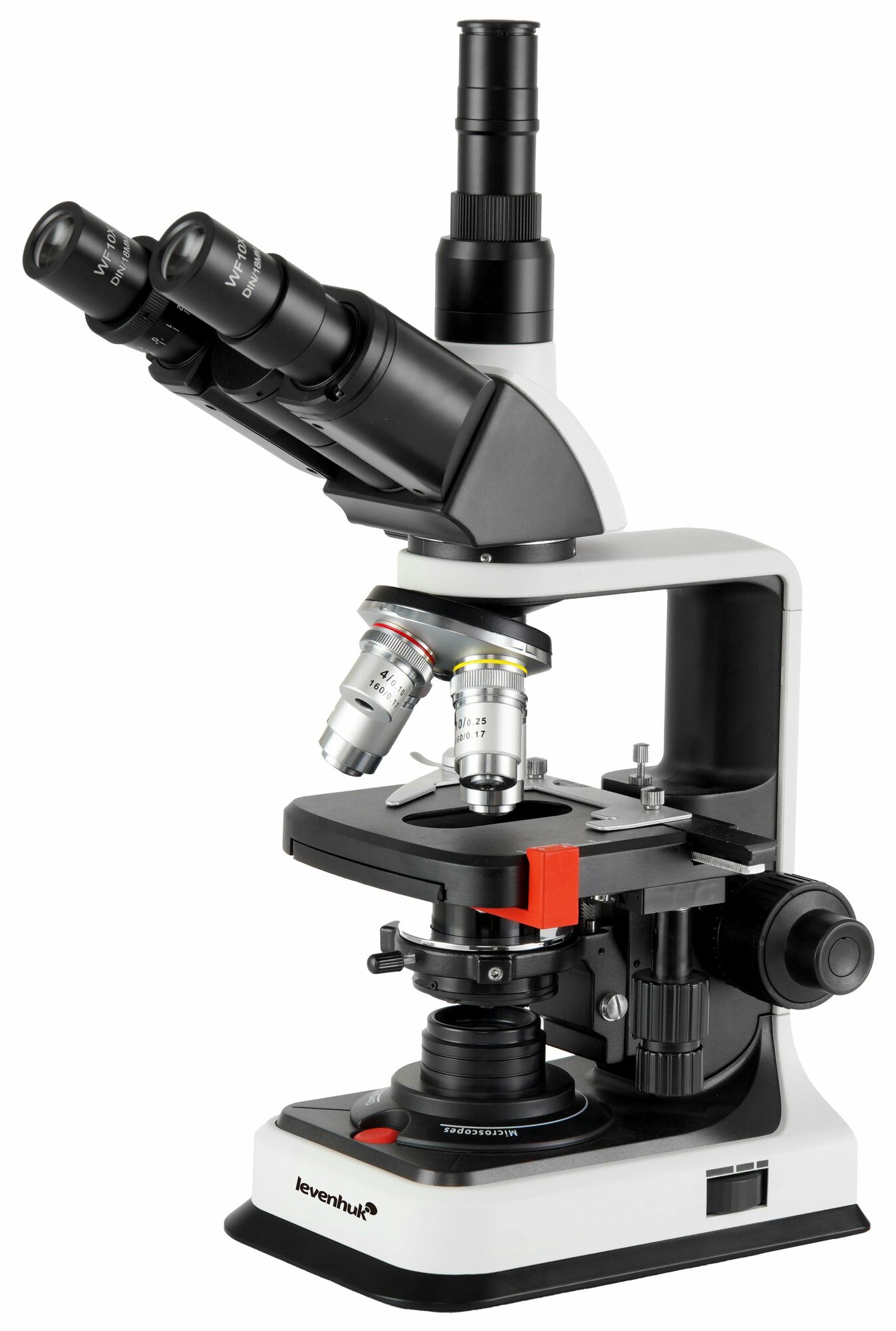 Микроскоп Levenhuk 450T, тринокулярный, объектив 100 крат подходит для наблюдений по методу масляной иммерсии