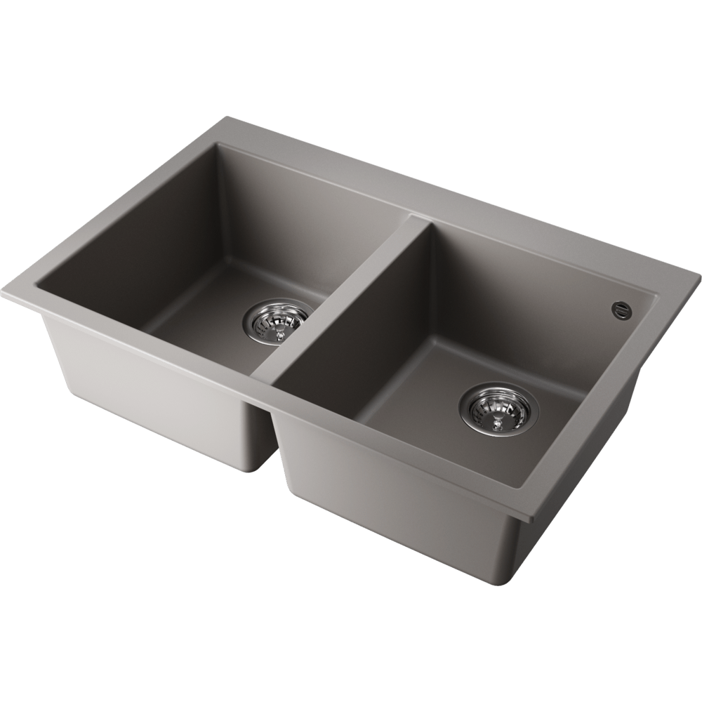 Кухонная мойка OMOIKIRI Bosen 80-2-GR Tetogranit/две чаши/leningrad grey