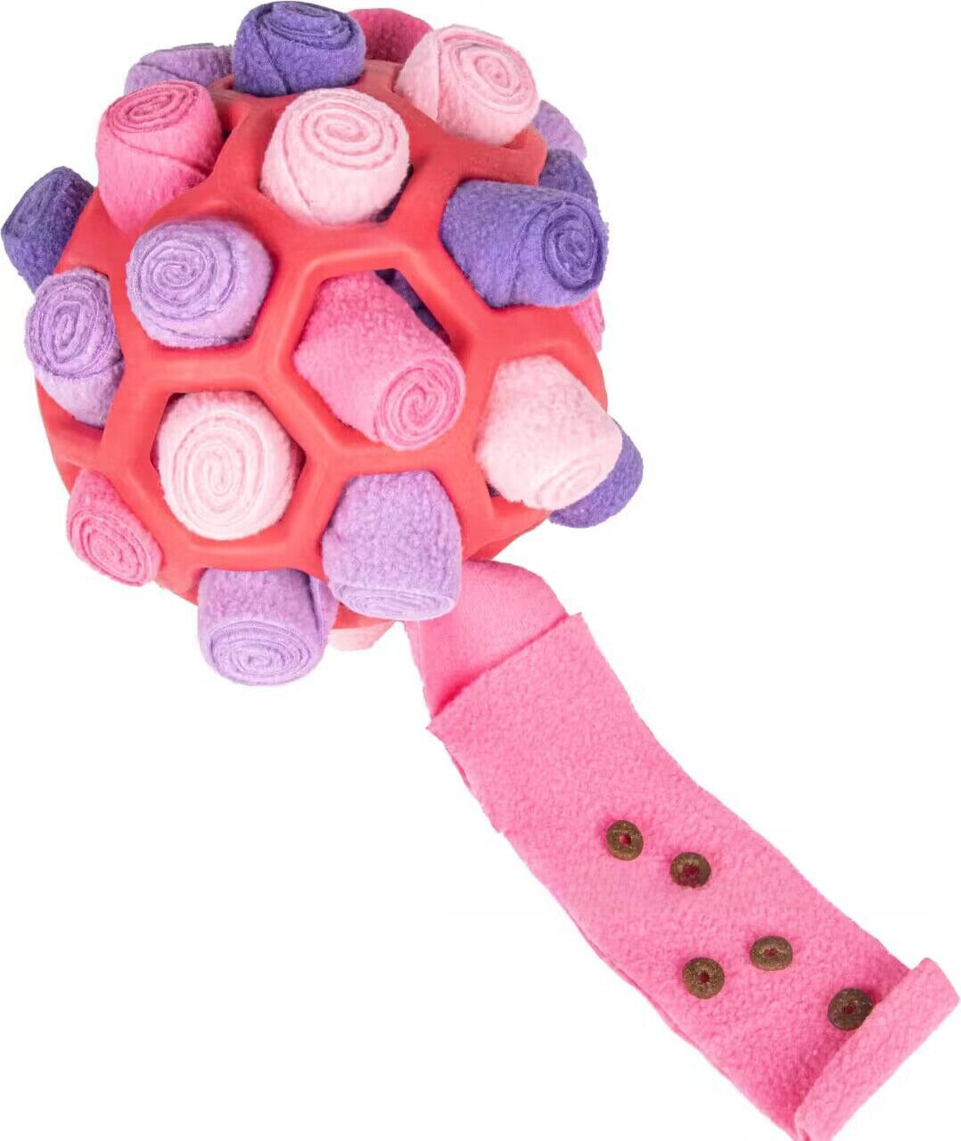 Игрушка для собак "Жареный шарик", нюхательная, розовая, фиолетовая