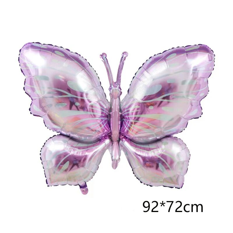 Красочные большие бабочки из алюминиевой фольги, воздушные шары для свадьбы, дня рождения, вечеринки, детского дня, украшения, воздушный шар с бантом для детского душа