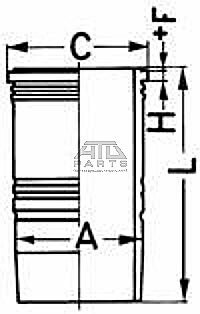 Гильза с уплотнительными кольцами MAN D2865 LF (1988-1990) d128.0 STD (51.01201.0326) KS