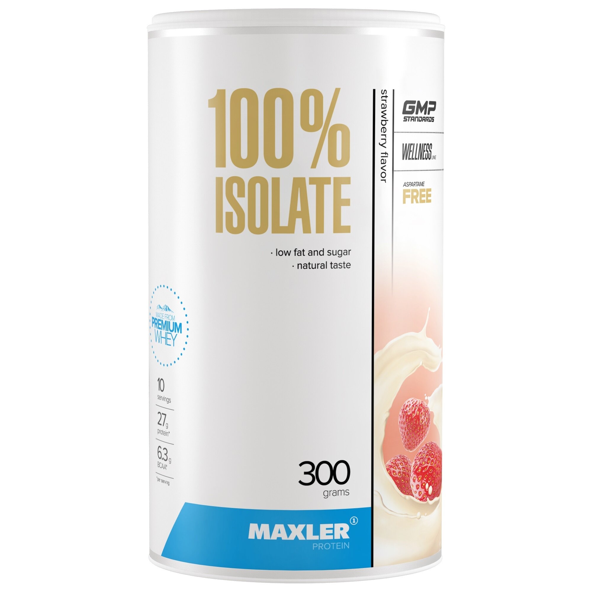 Протеин изолят сывороточного белка 100% Isolate 300 гр (Maxler) Клубника