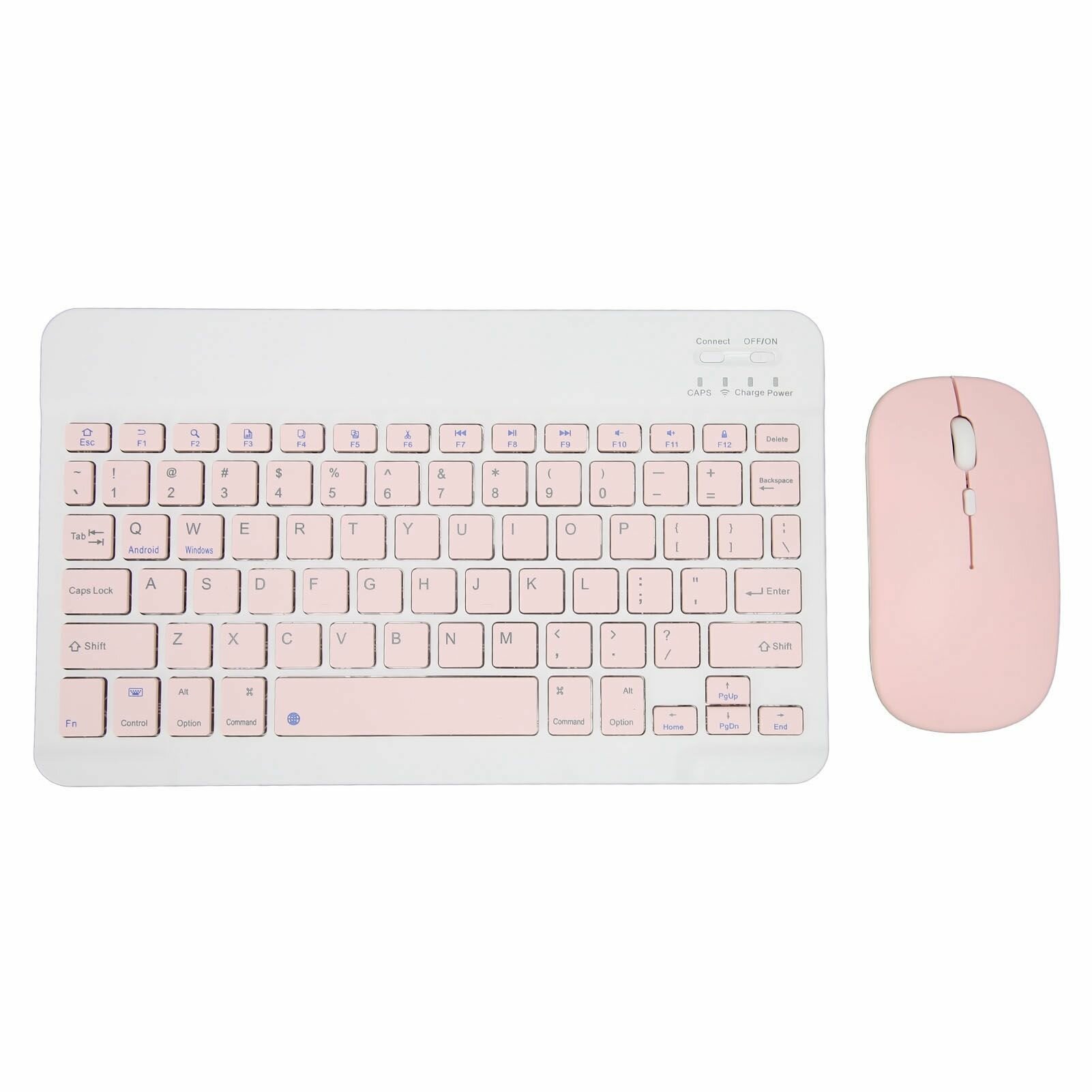 Комбинированный набор беспроводных компьютерных клавиатур и мышей 10 дюймов, розовый, совместимый с планшетом, мобильным телефоном и компьютером