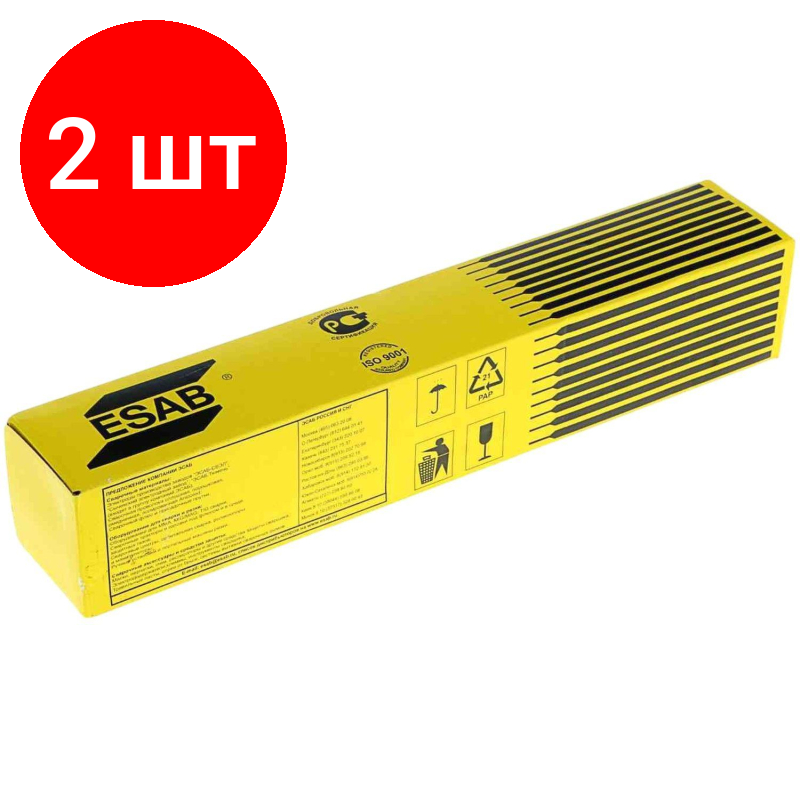 Комплект 2 упаковок, Электроды ESAB OK 46.00 3.0x350 (2.5кг) 4600303WE2