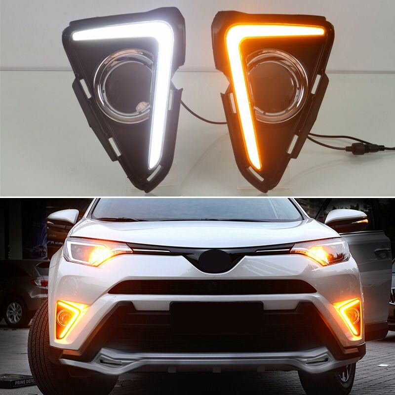Светодиодные дневные ходовые огни применяется к Toyota RAV4 IV XA40 Restyling 2015-2018