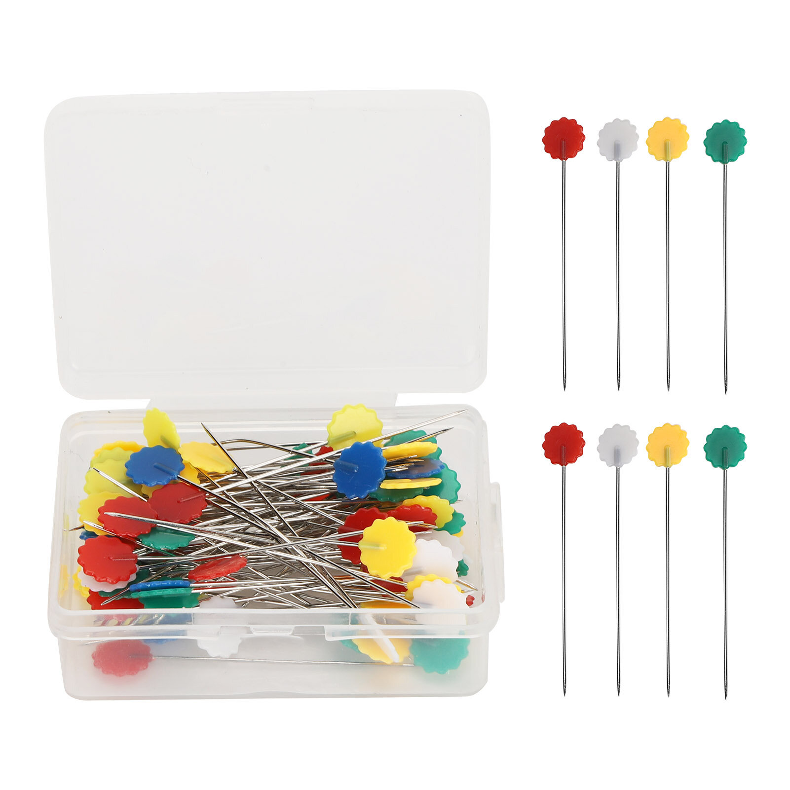 100шт -швейные булавки, сшивая фиксация цветовой иглы Домоходе DIY DIY DISMEDEMEDEMENTERSEMENTERS (Dark Plum Flower)