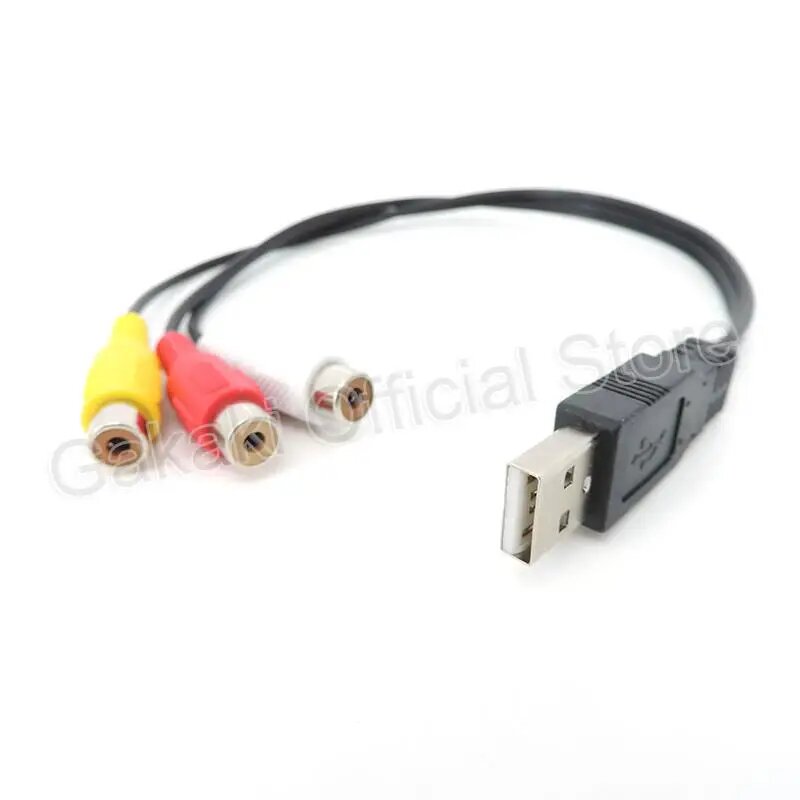 Переходник с USB «папа» на 3 RCA «мама»