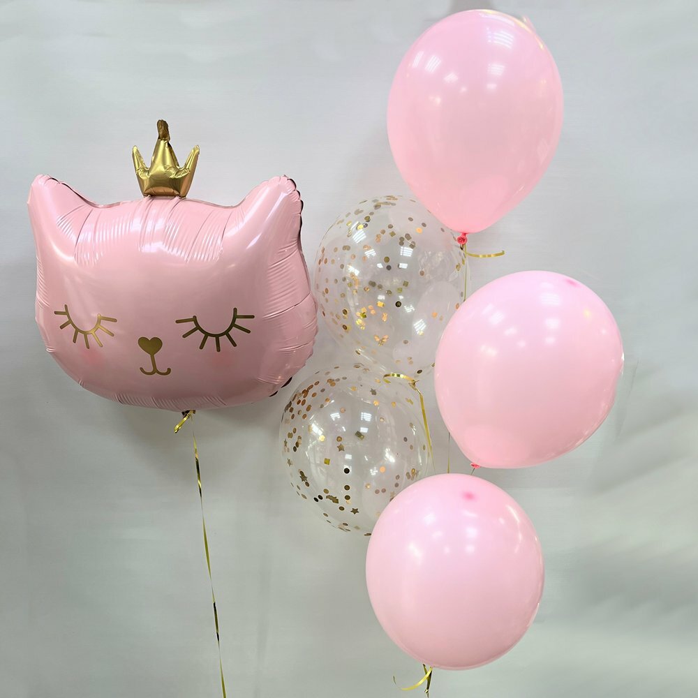 Набор шаров с гелием № 688 - котенок-принцесса