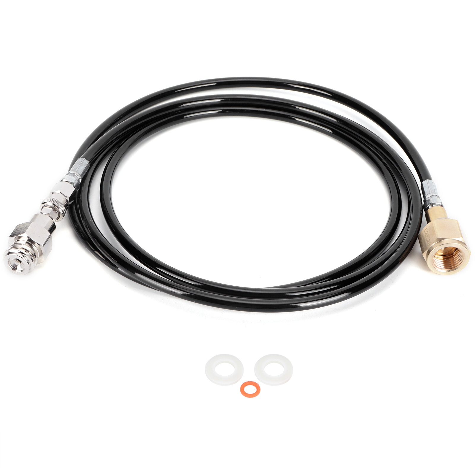 100 дюймов CGA320 CO2 Цилиндровый цилиндр наполнение газированной адаптерной шланг набор для содовой аксессуары черные