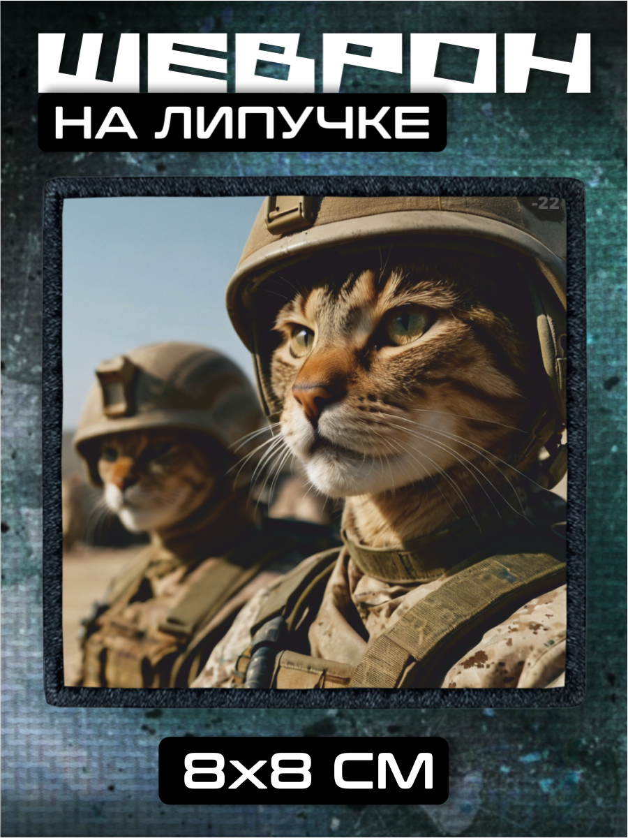 Шеврон на липучке кот военный