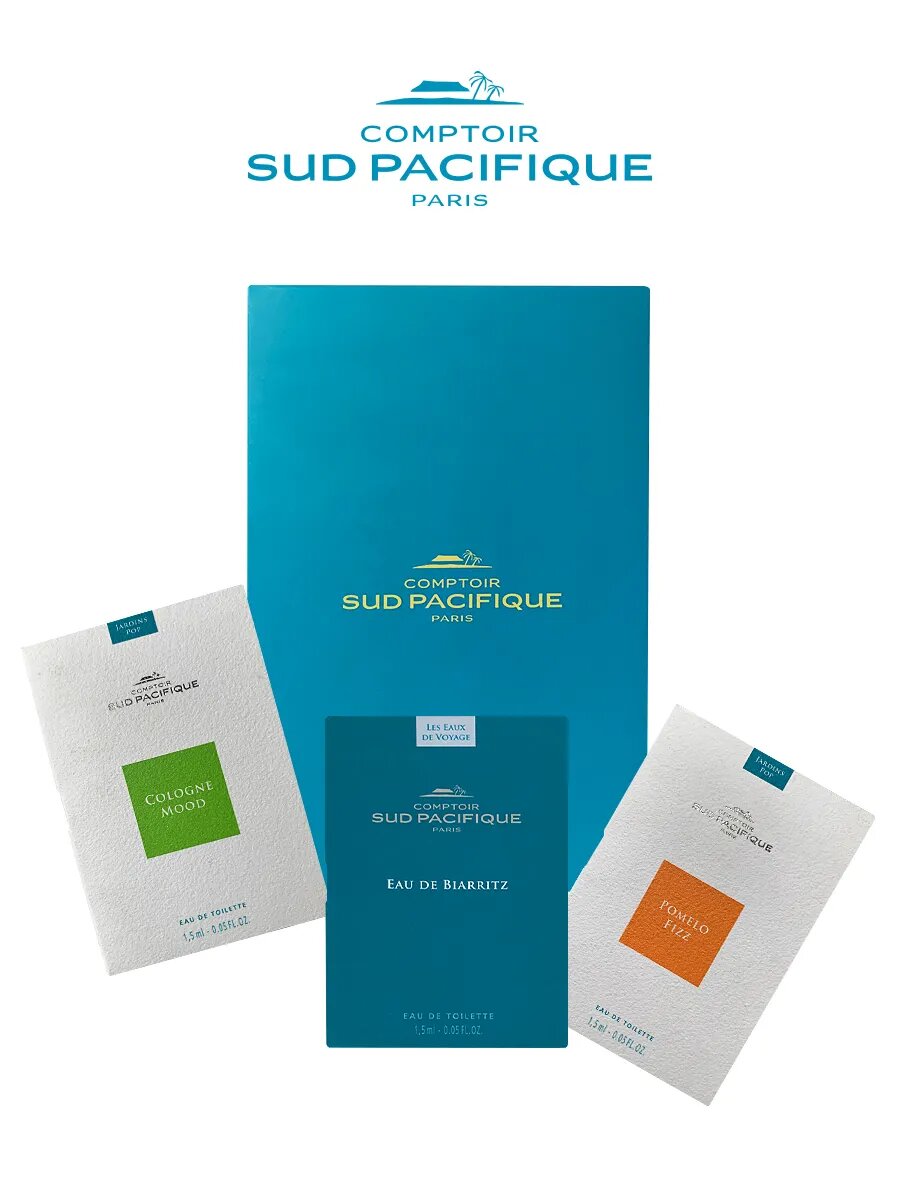 Набор пробников Comptoir Sud Pacifique "Pomelo Fizz", "Cologne Mood" и "Eau de Biarritz", унисекс