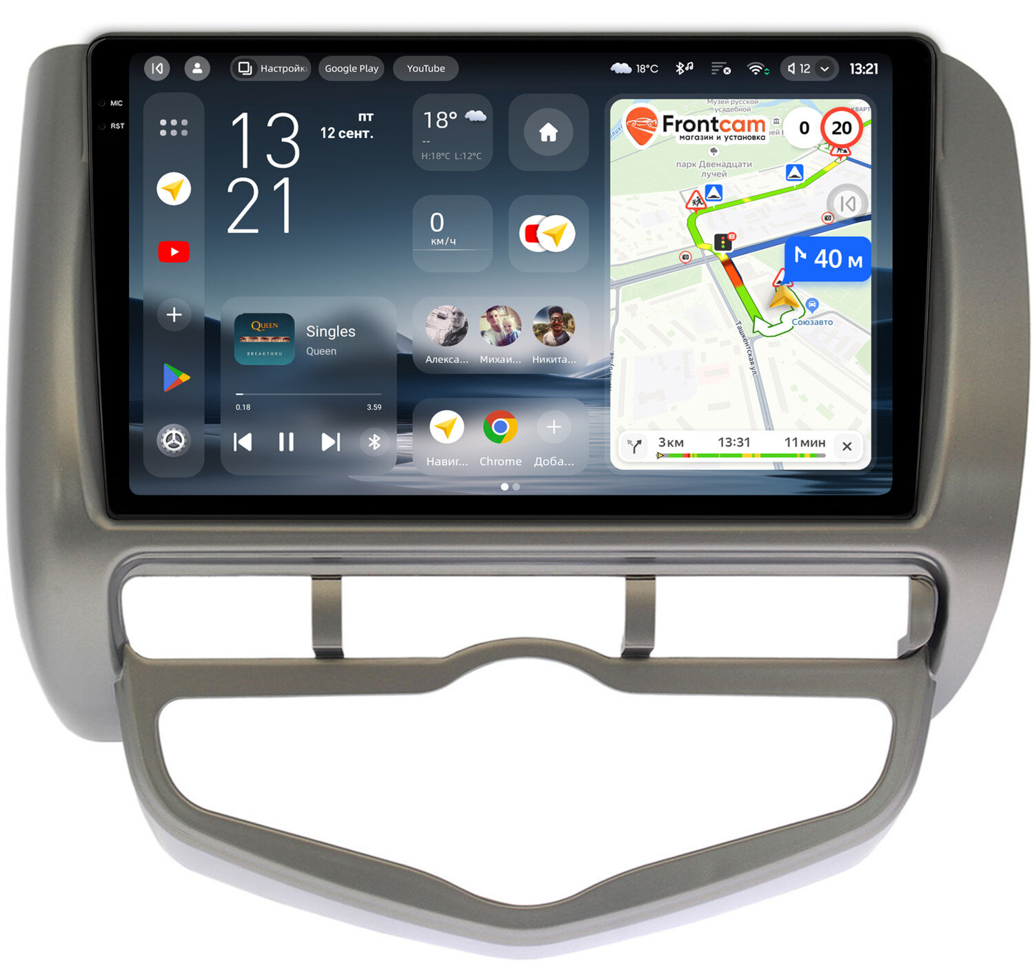 Штатная магнитола Teyes CC4 2K 8/128 9.5" RM-9095 Honda Fit 2001-2008 (правый руль) Android 14 (4G-SIM, DSP, QLed, AI)