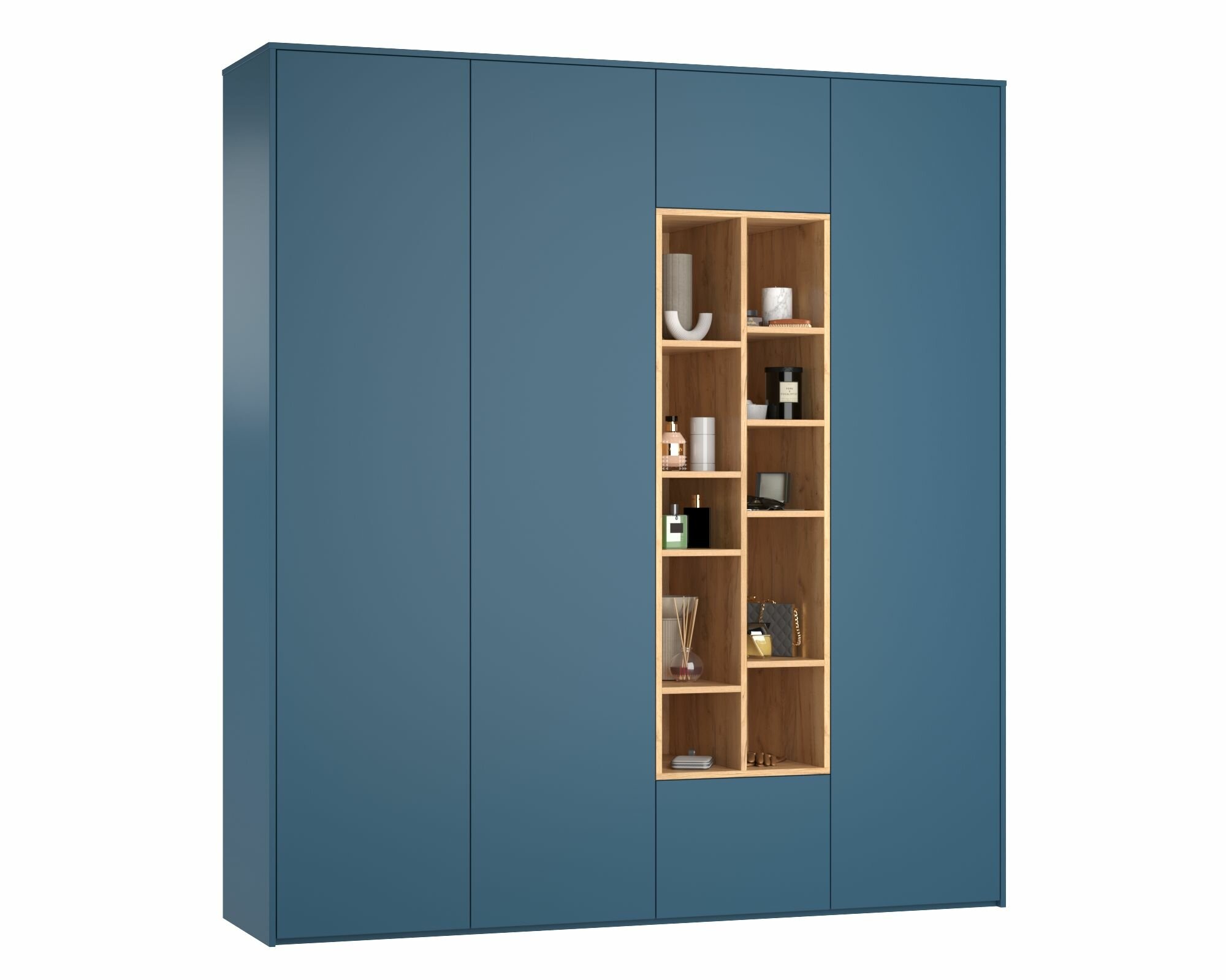 Шкаф распашной для одежды "Рокки 11" 200х220х55 Альби Полуночно-синий / Дуб крафт золотой