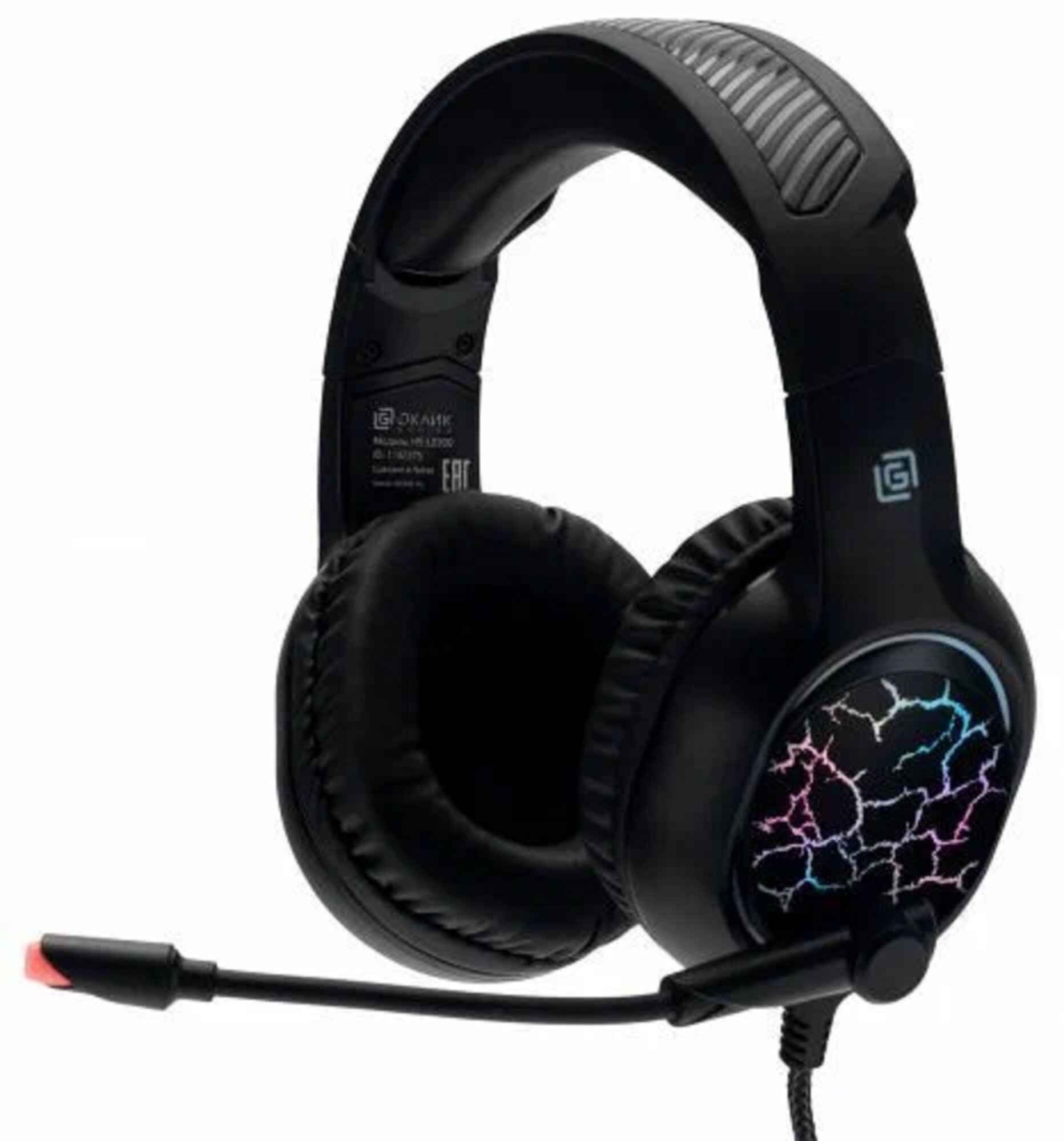 Наушники с микрофоном проводные Oklick HS-L930G, накладные, черные