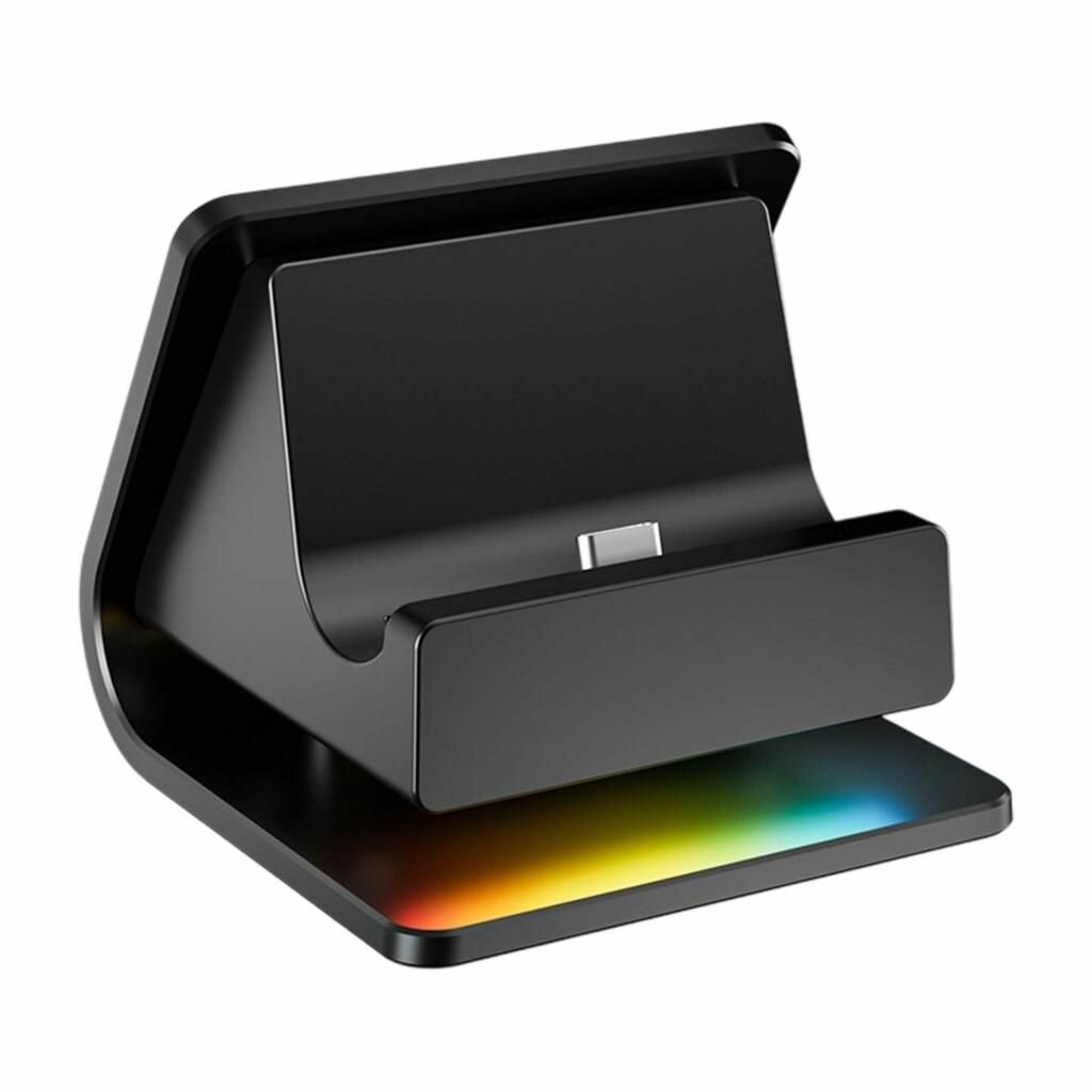 Эргономичная док-станция для зарядки игровой консоли с системой охлаждения, разноцветной подсветкой и наклоном 35