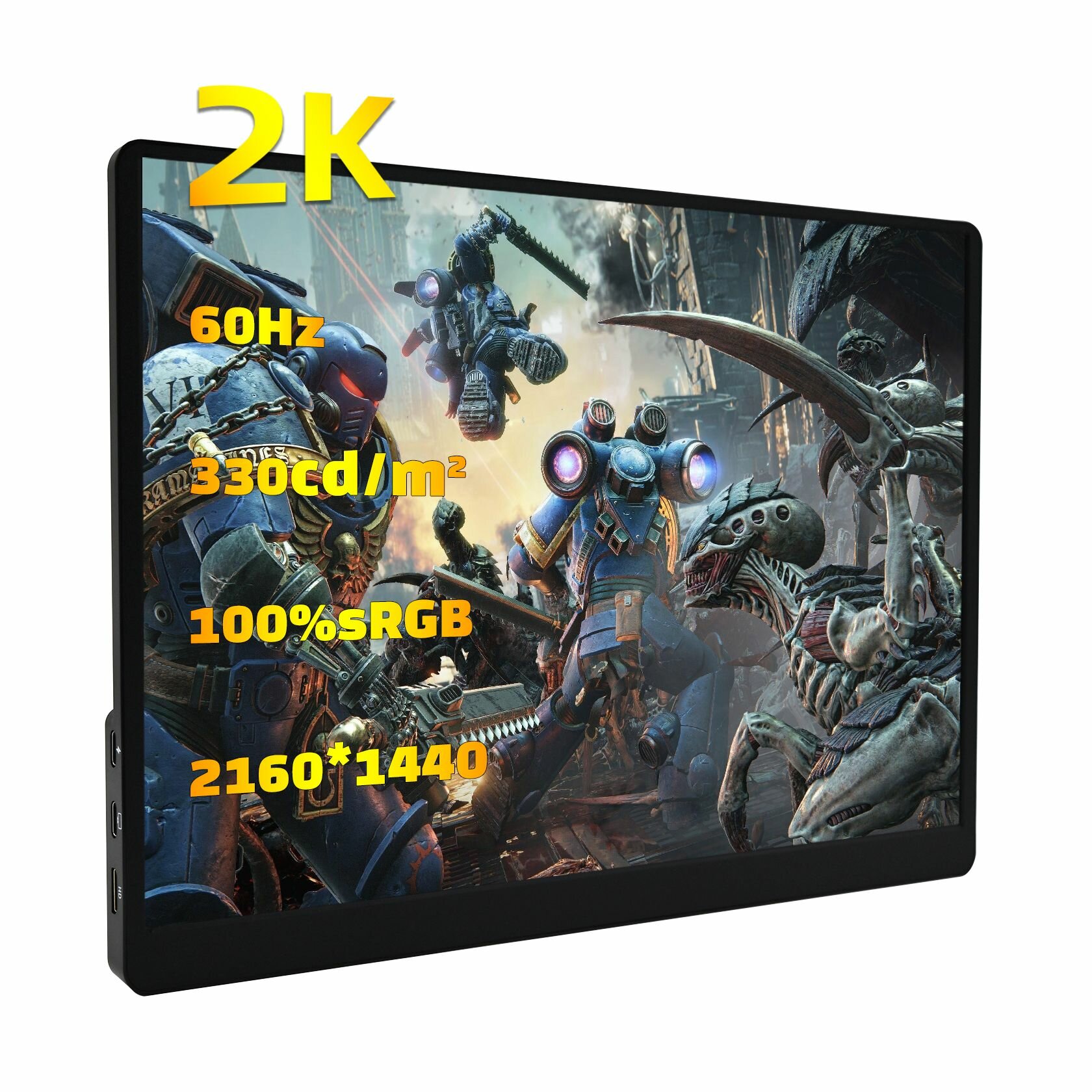 Портативный монитор для ПК экран 60 ГЦ 14 дюймов IPS 2K