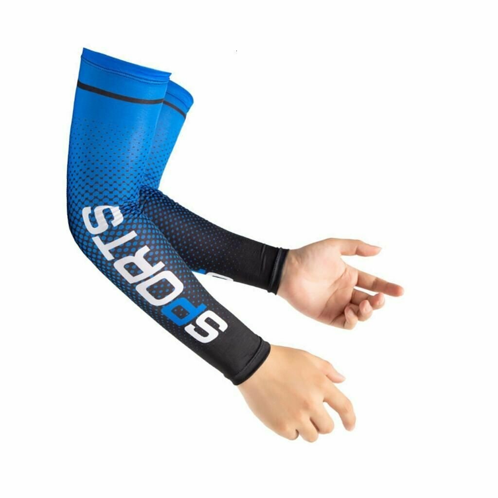 Защитные рукава из ледяного шелка для бейсбола и футбола, Темно-синий