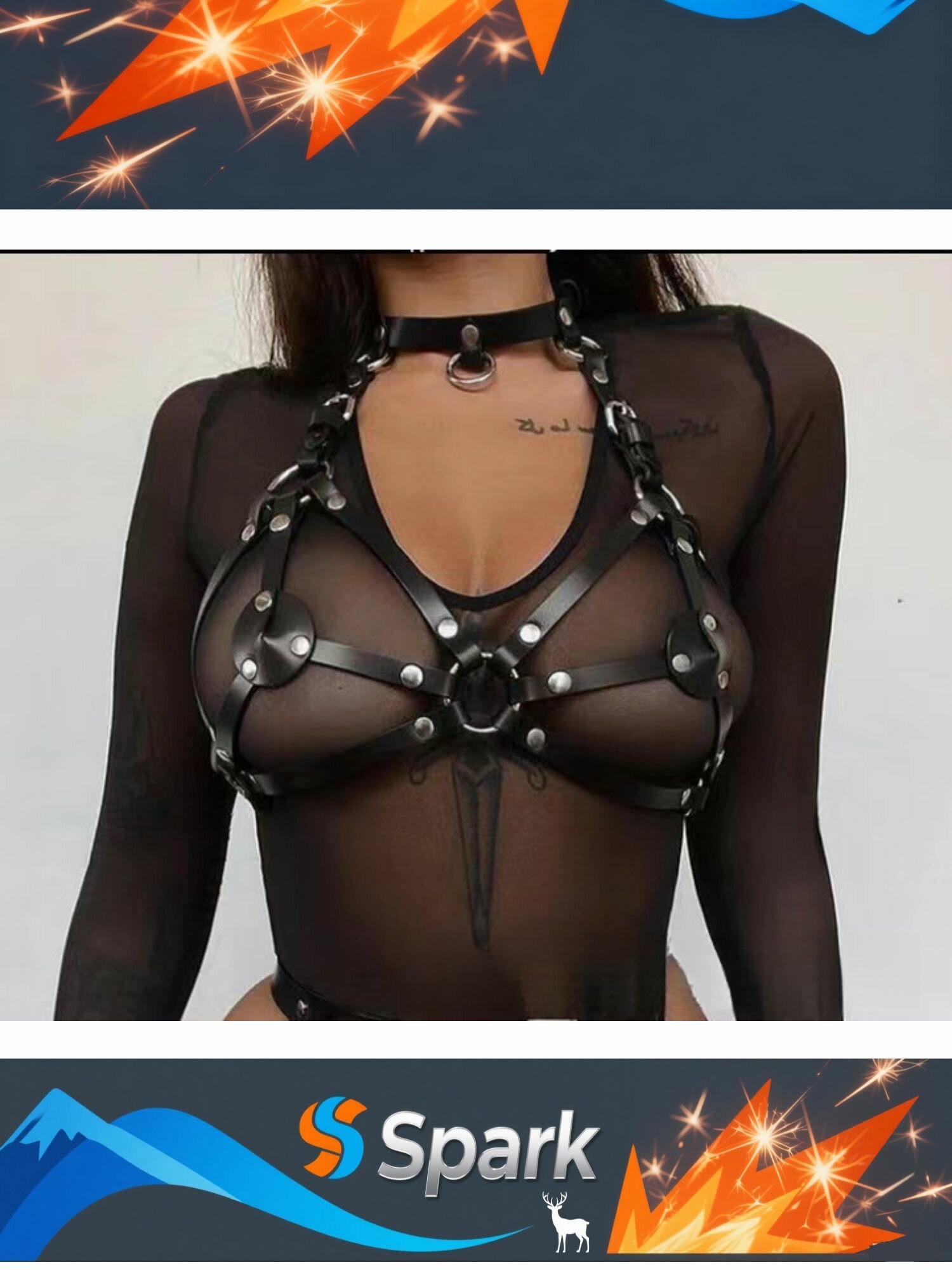 151-Кожаный корсет с декоративной шнуровкой в стиле панк, BDSM