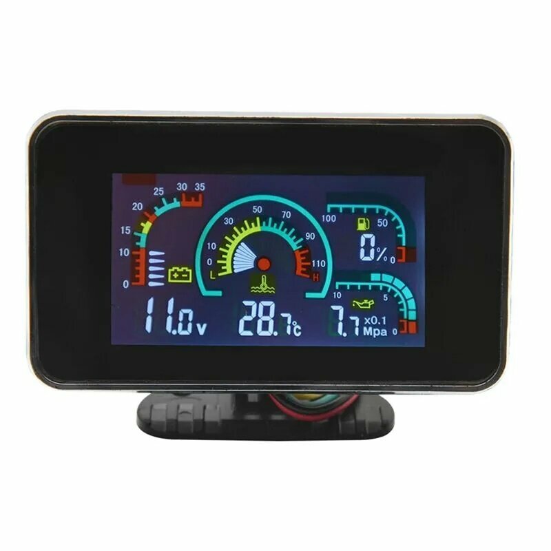 4 в 1 LCD 12V/24V вольтметр давления масла указатель уровня топлива для грузовика