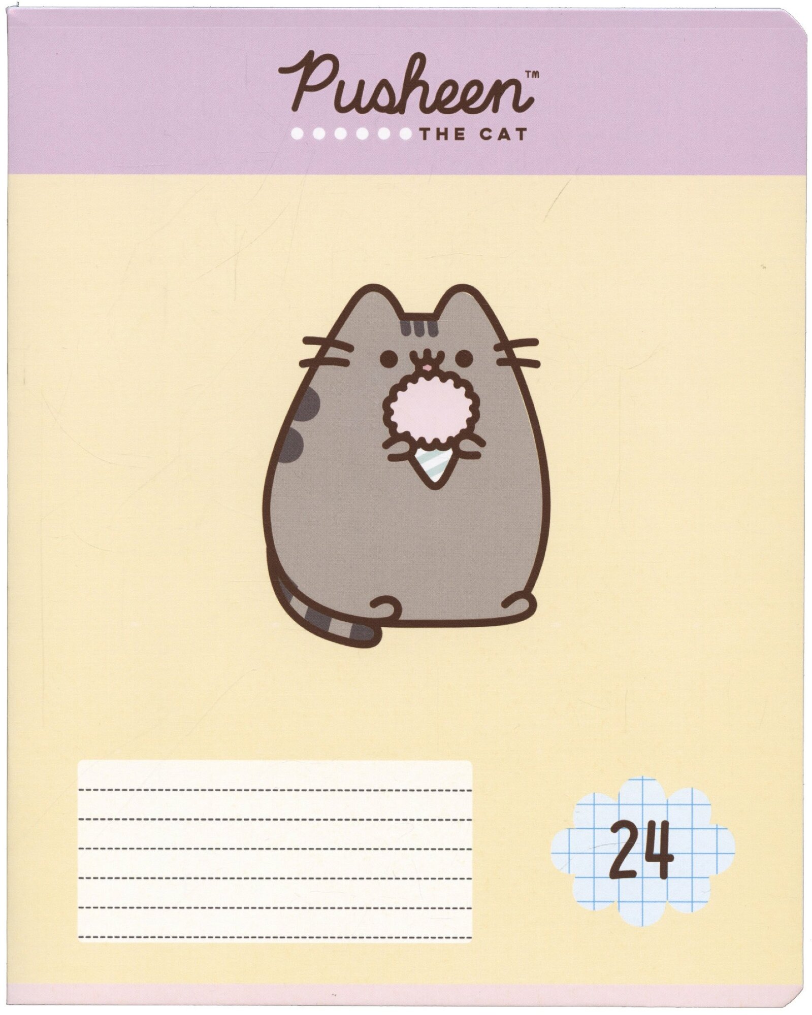 Тетрадь в клетку Pusheen, 24 листа, в ассортименте