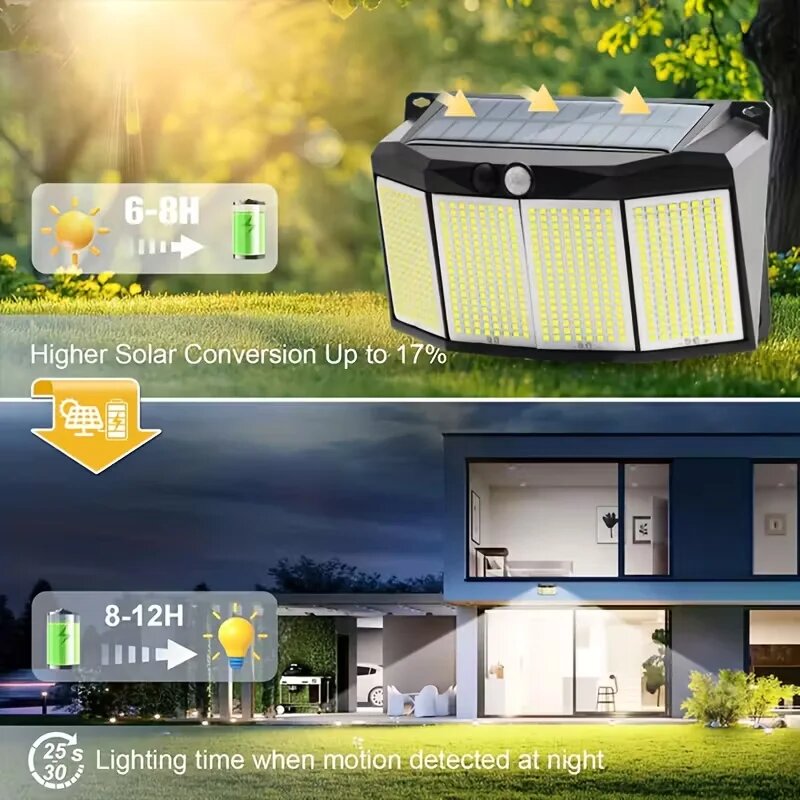 Солнечный светильник 576 LED с датчиком движения