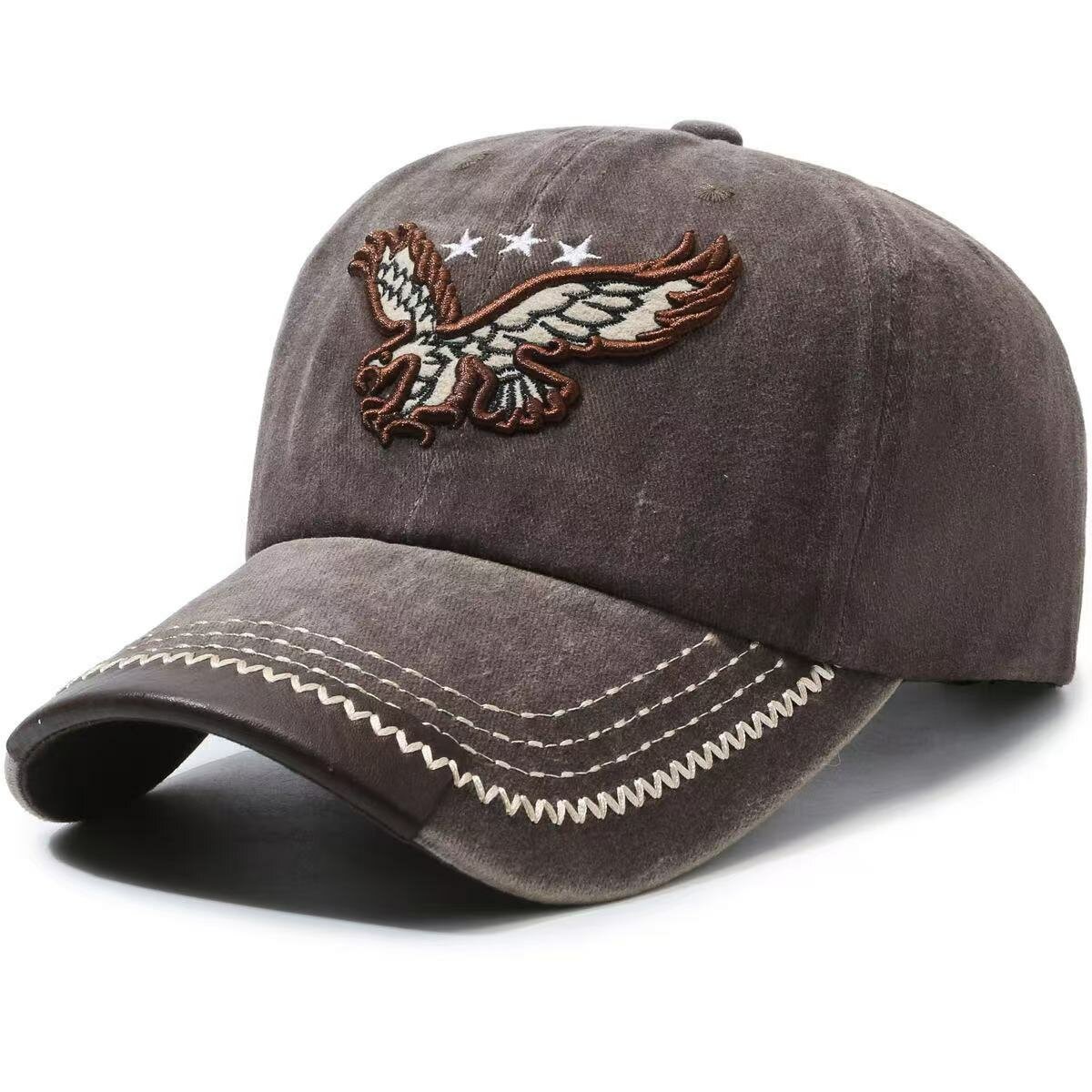Бейсболка с солнцезащитным козырьком и вышитым орлом, корейский стиль, модный повседневный стиль для пары.