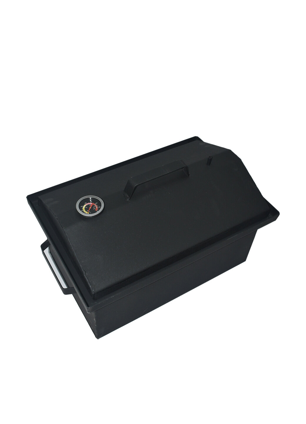 Коптильня 400мм, сталь 2мм, трапеция,2 решетки из нерж. стали, с гидрозатвором + термометр.