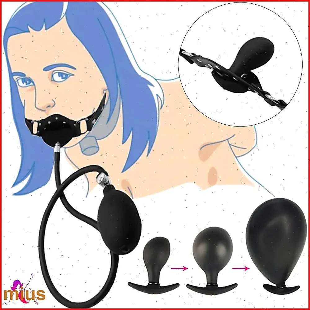 Надувной Кляп с фаллоимитатором и замком / Страпон БДСМ, секс игрушка/ Любовное искушение