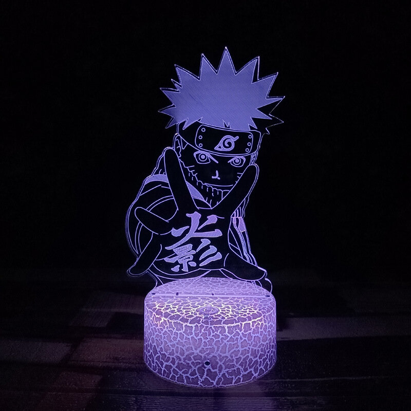 Ночник Наруто 3D с USB LED, паттерновой акриловой панелью для декора