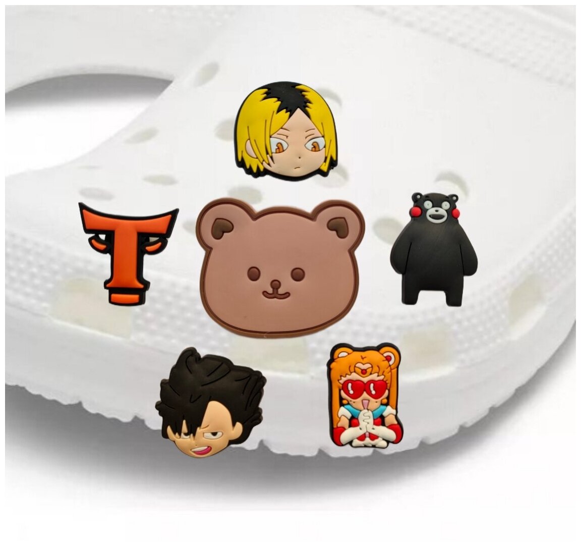 Джиббитсы для crocs, клипсы для обуви, набор аксессуаров 6 штук