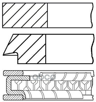 Кольца ДВС поршневые (к-т на 1 поршень) Goetze арт. 0813660000