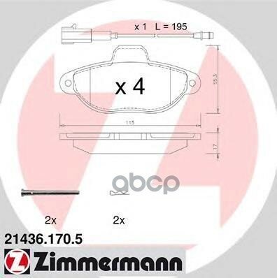 Тормозные Колодки Zimmermann арт. 214361705