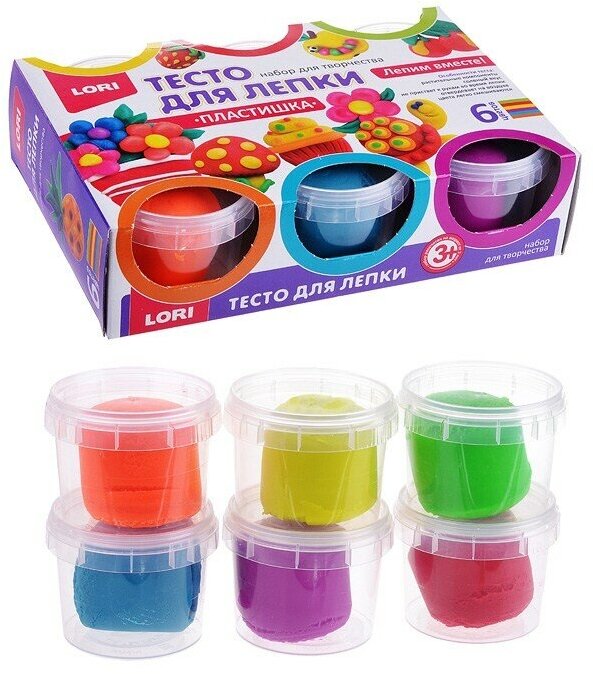 Тесто для лепки набор №13 6 цв по 80 гр