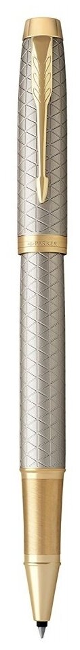 Ручка роллер Parker IM Premium Warm Silver (grey) GT, стержень: F, цвет чернил: black 1931686,1975587