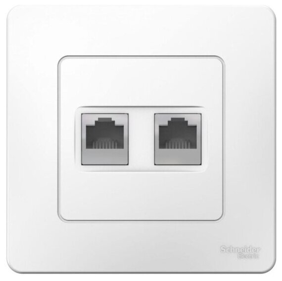 Розетка Systeme Electric (schneider Electric) SCHNEIDER ELECTRIC BLANCA двойная компьютерная RJ45, кат.5E, белый